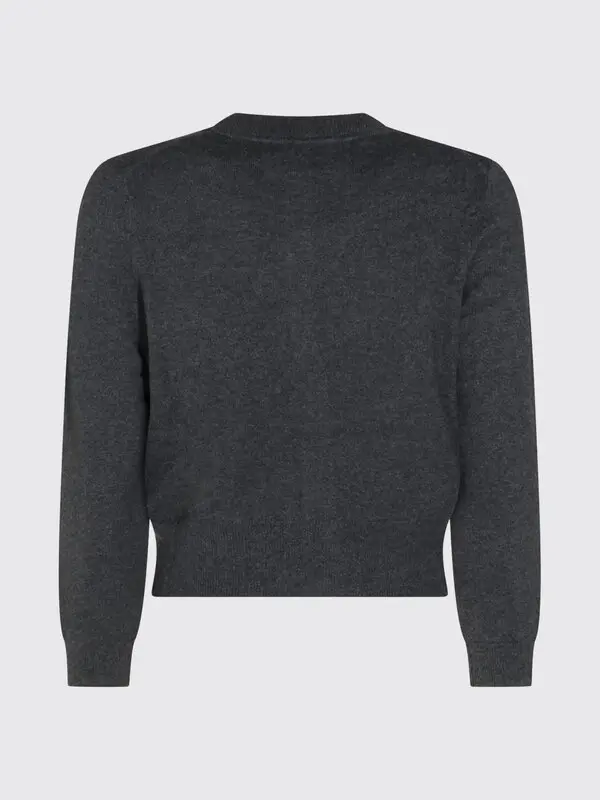 Isabel Marant Étoile Cotton And Wool Crewneck Cardigan With Contrast Logo - Charcoal