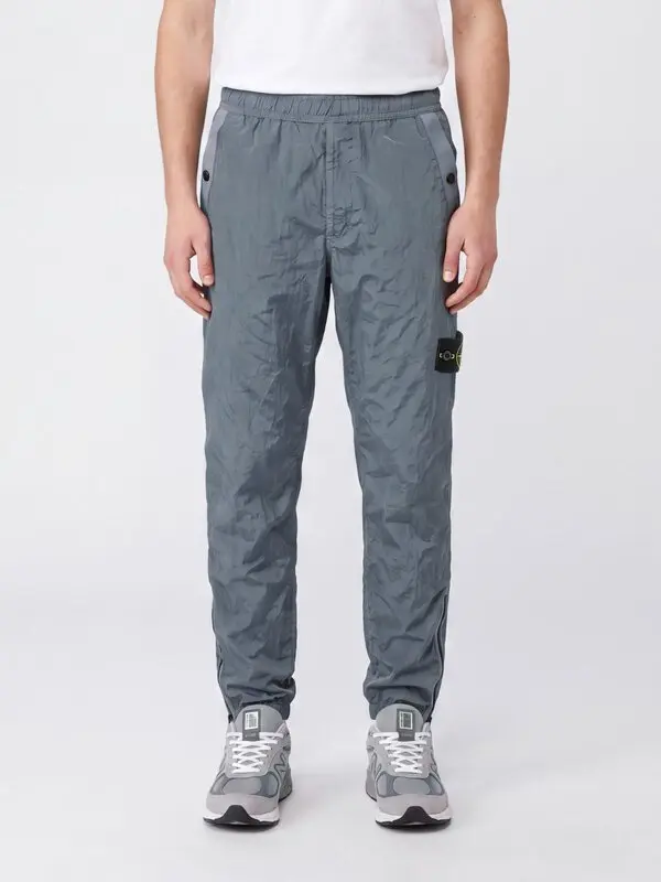 Stone Island Econyl® Nylon Jogging Trousers With Compass Logo Patch - Grey