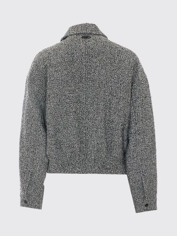 Michael Kors Cotton-blend Tweed Bomber Jacket With Classic Collar And Zip
