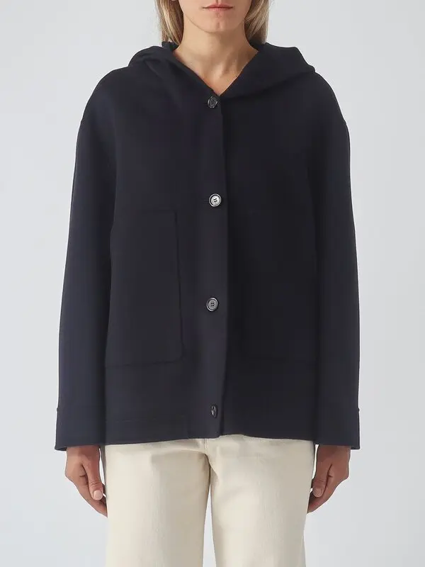 Max Mara Hooded Virgin Wool Short Coat