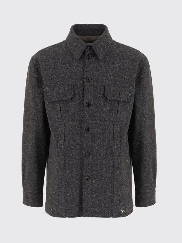 Valentino Garavani Wool And Silk Blend Shirt Jacket With Patch Pockets
