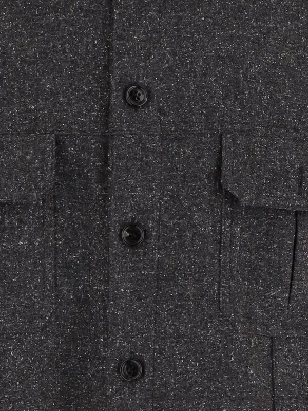 Valentino Garavani Wool And Silk Blend Shirt Jacket With Patch Pockets