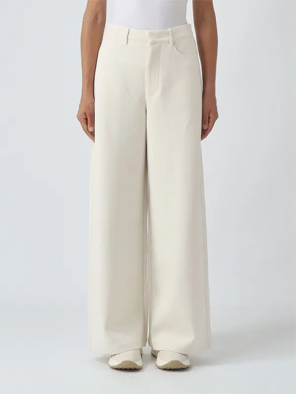 Max Mara High-waisted Wide-leg Cotton-blend Trousers - Ivory