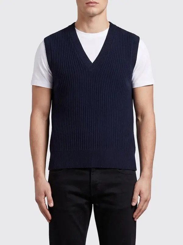 Emporio Armani Sleeveless V-neck Jumper In Wool And Cashmere Blend
