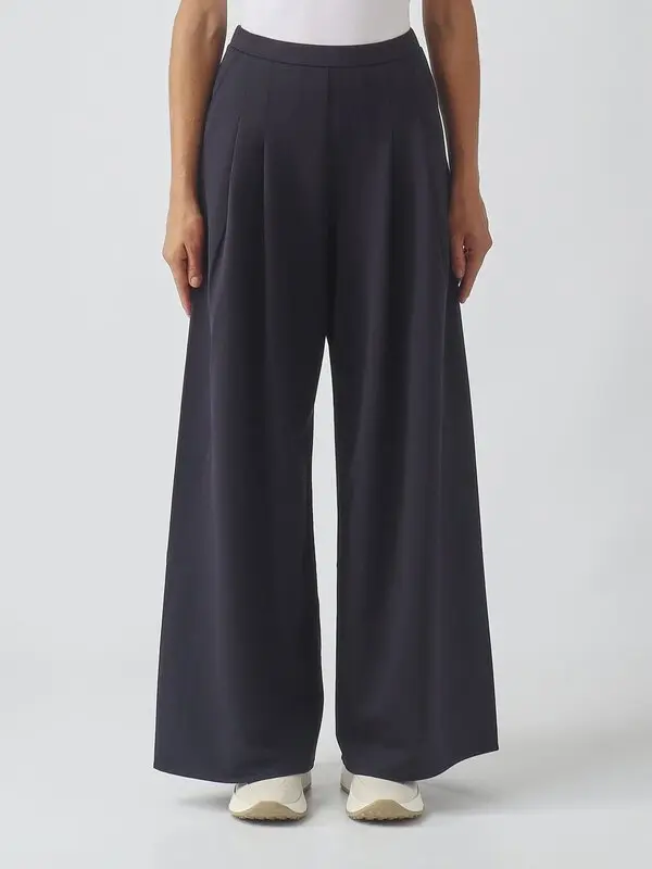Max Mara High-waisted Jersey Palazzo Trousers - Navy
