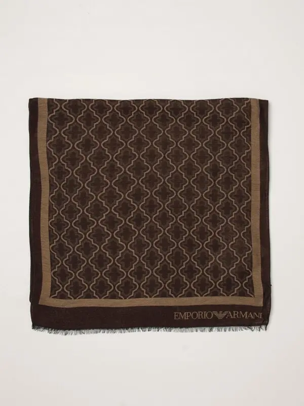 Emporio Armani Abstract Print Viscose And Modal Scarf - Brown