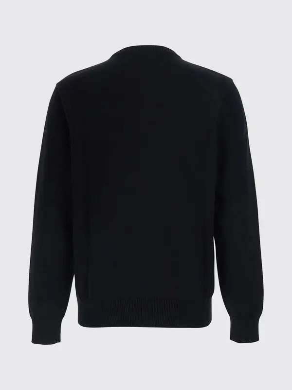 Emporio Armani Cotton Crewneck Jumper With Iconic Eagle Logo - Black