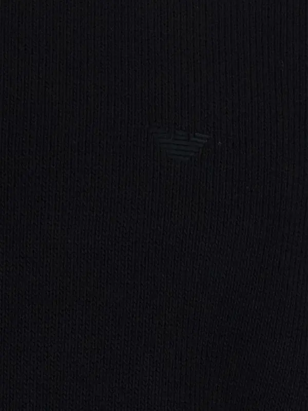 Emporio Armani Cotton Crewneck Jumper With Iconic Eagle Logo - Black