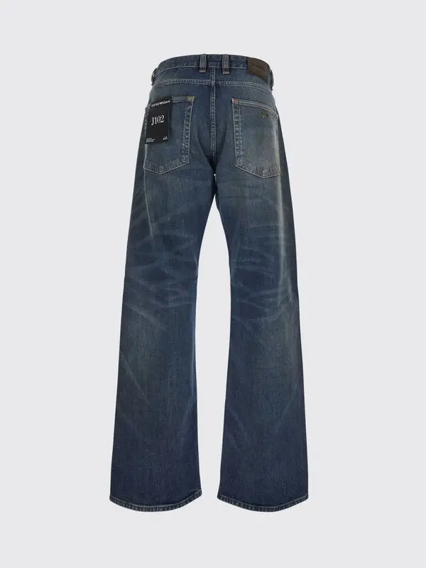 Emporio Armani J102 Wide-leg Cotton Denim Jeans