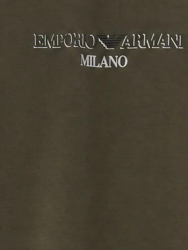 Emporio Armani Lyocell And Cotton Logo T-shirt - Green