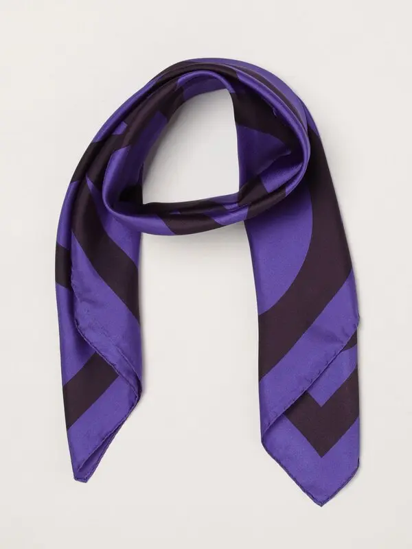 Liviana Conti Patterned Pure Silk Foulard With Logo Print - Multicolor