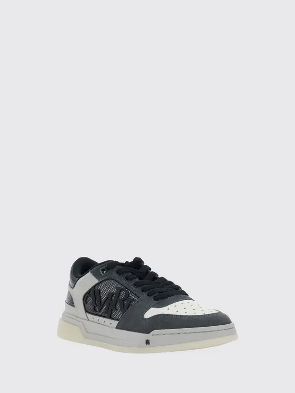 Amiri Suede And Smooth Leather Low-top Sneakers With Perforated Toe