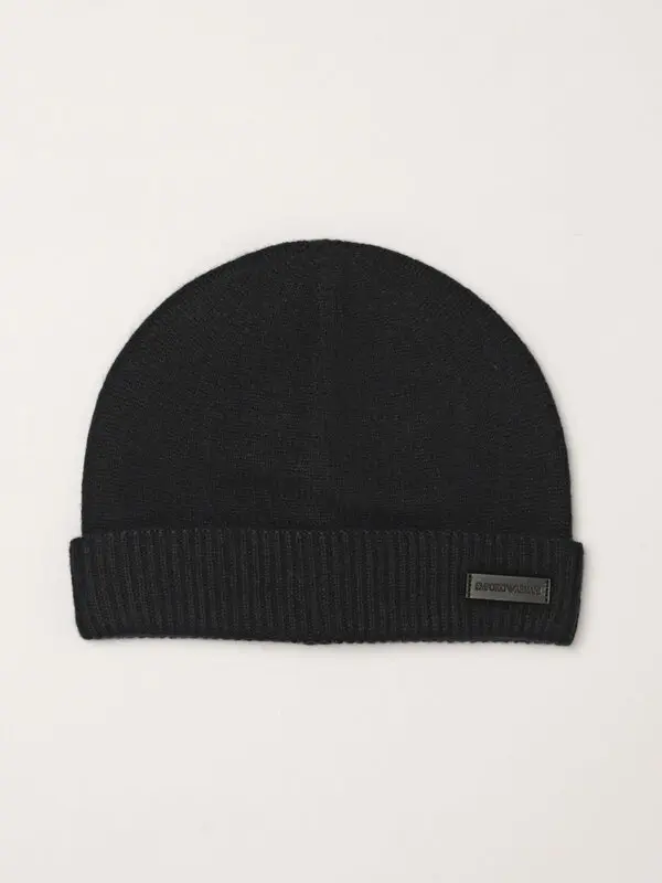 Emporio Armani Pure Cashmere Ribbed-knit Beanie Hat