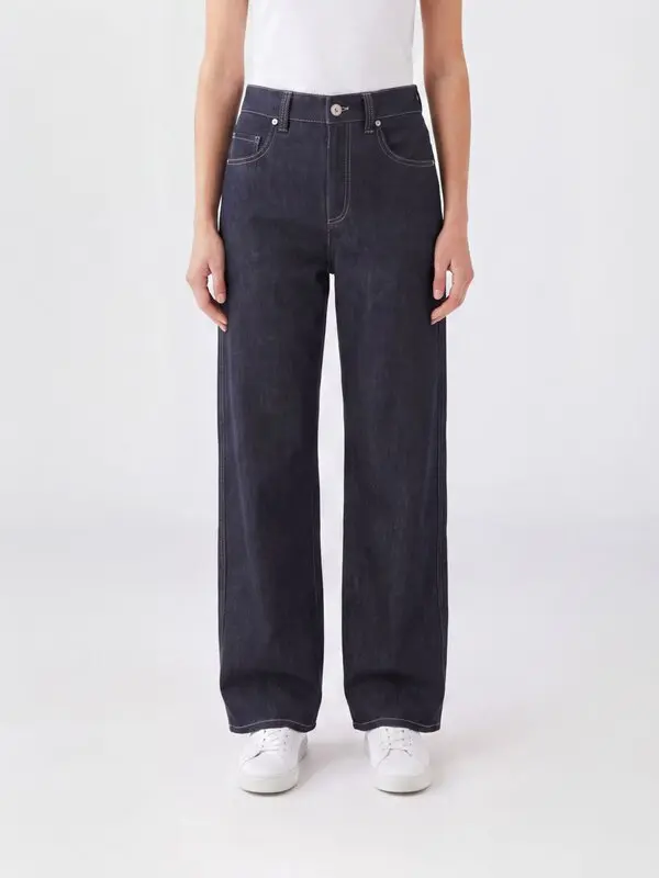 Brunello Cucinelli High-waisted Straight Jeans In Cotton Denim - Black