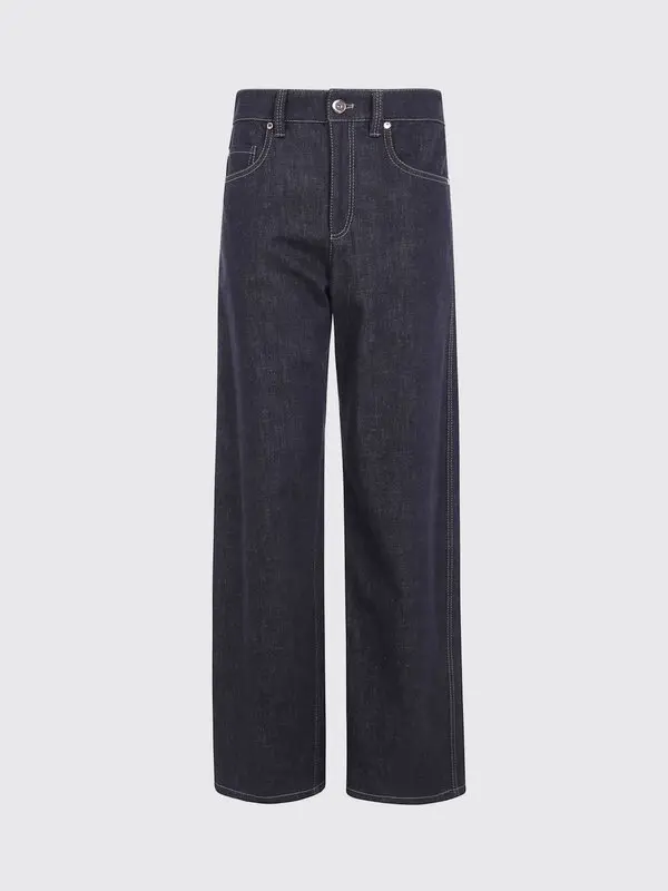 Brunello Cucinelli High-waisted Straight Jeans In Cotton Denim
