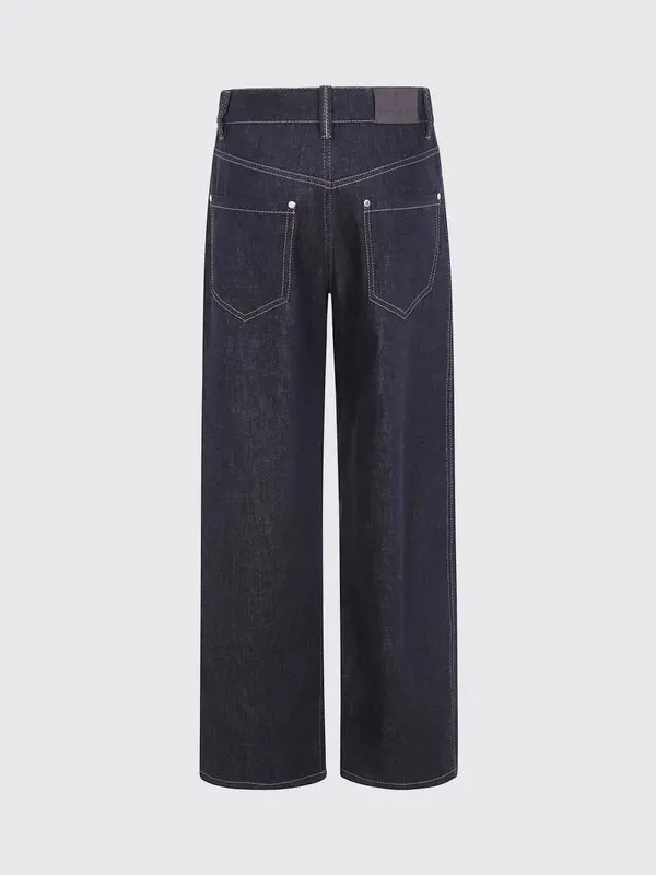 Brunello Cucinelli High-waisted Straight Jeans In Cotton Denim