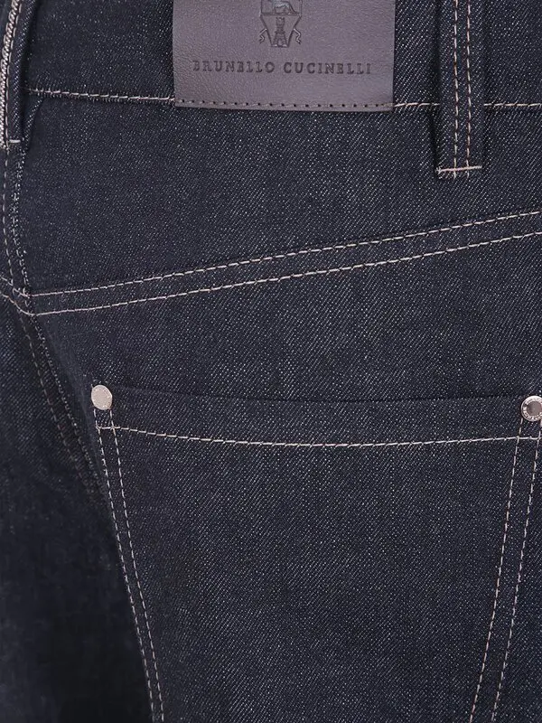 Brunello Cucinelli High-waisted Straight Jeans In Cotton Denim