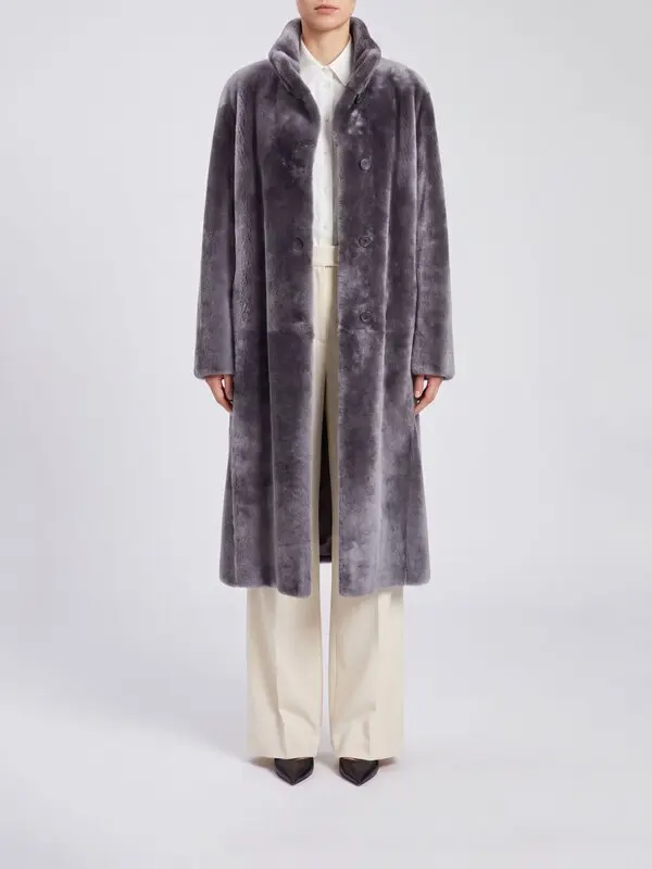 Giorgio Armani High Neck Lamb Shearling Coat