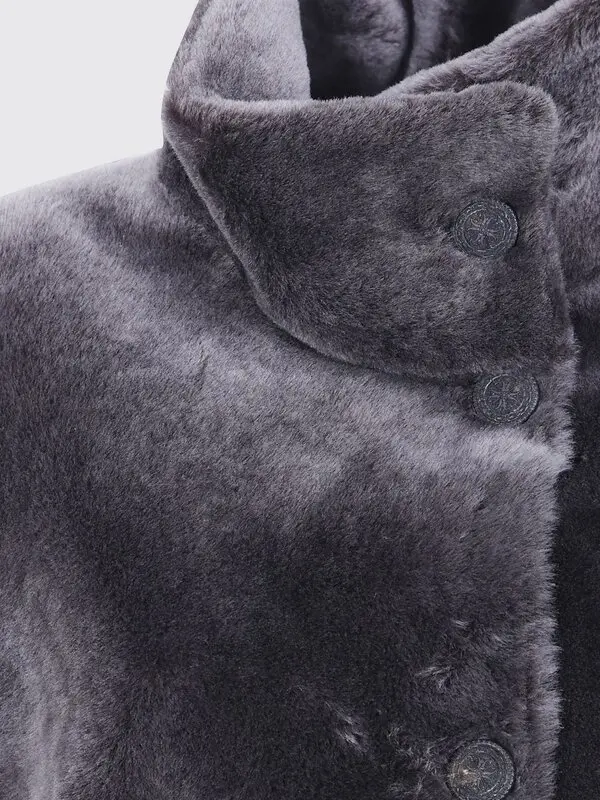 Giorgio Armani High Neck Lamb Shearling Coat