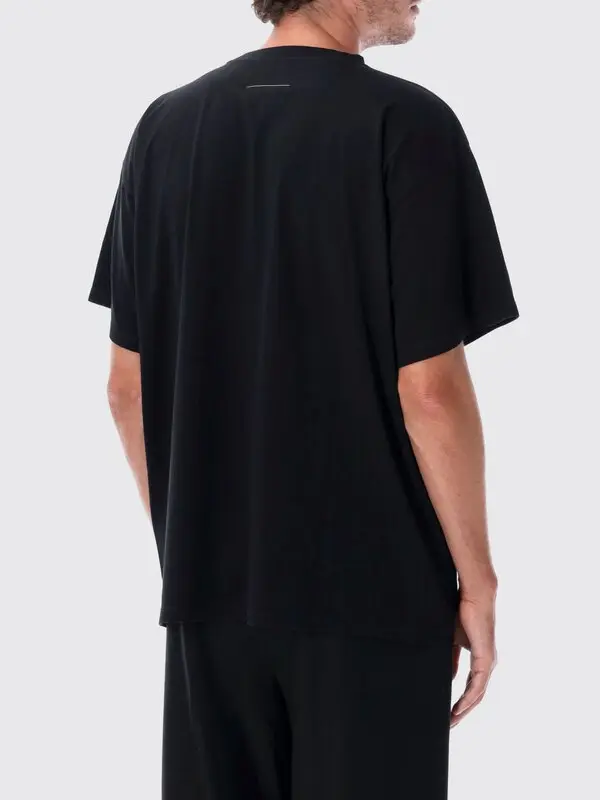 MAISON MARGIELA Short-sleeved Crewneck 100% Cotton T-shirt - Black