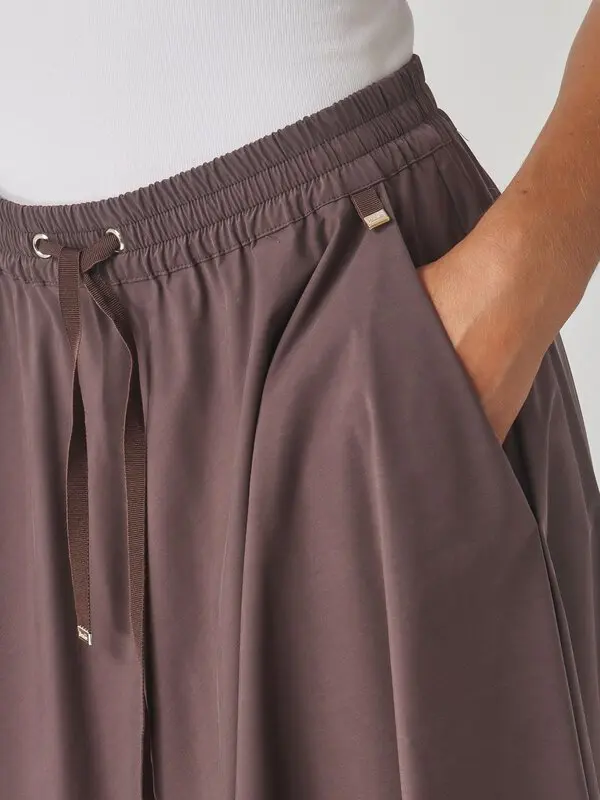 Herno High-waisted A-line Midi Skirt With Drawstring