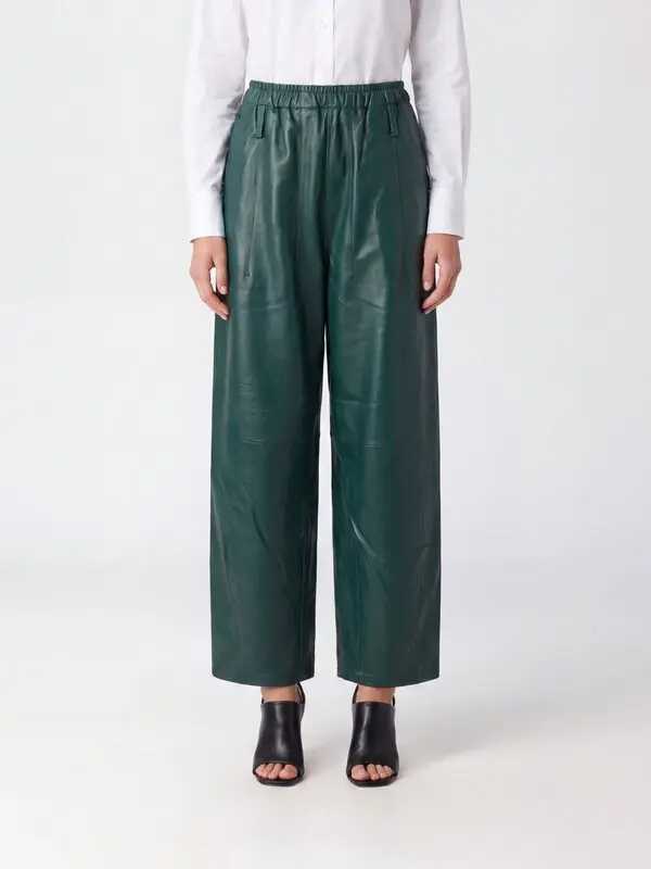 THE FRANKIE SHOP Oakdale Wide Leg Lambskin Trousers