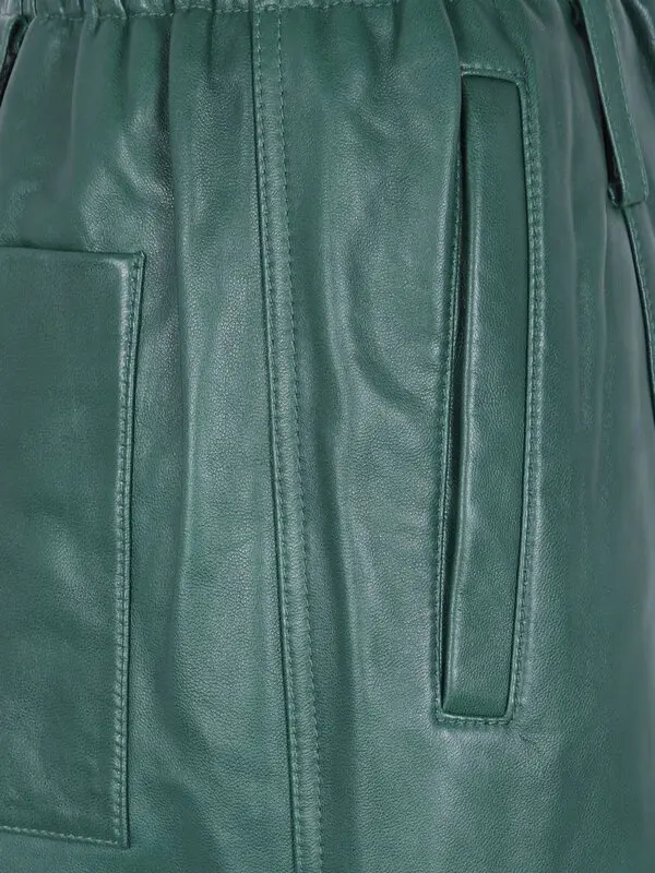 THE FRANKIE SHOP Oakdale Wide Leg Lambskin Trousers