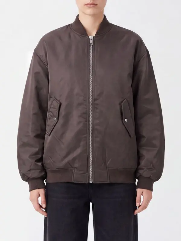 THE FRANKIE SHOP Doyer Nylon Bomber Jacket With Zip Closure And Pockets - Brown