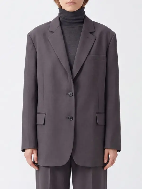 THE FRANKIE SHOP Cropped Single-breasted Blazer With Lapels And Flap Pockets