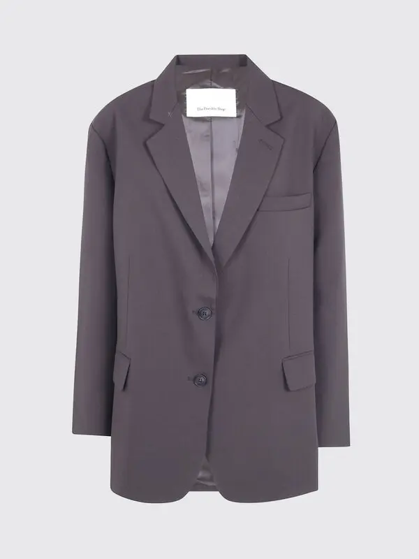 THE FRANKIE SHOP Cropped Single-breasted Blazer With Lapels And Flap Pockets
