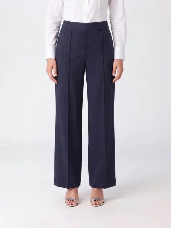 SEMICOUTURE High-waisted Wide-leg Trousers In Stretch Viscose Jersey - Black