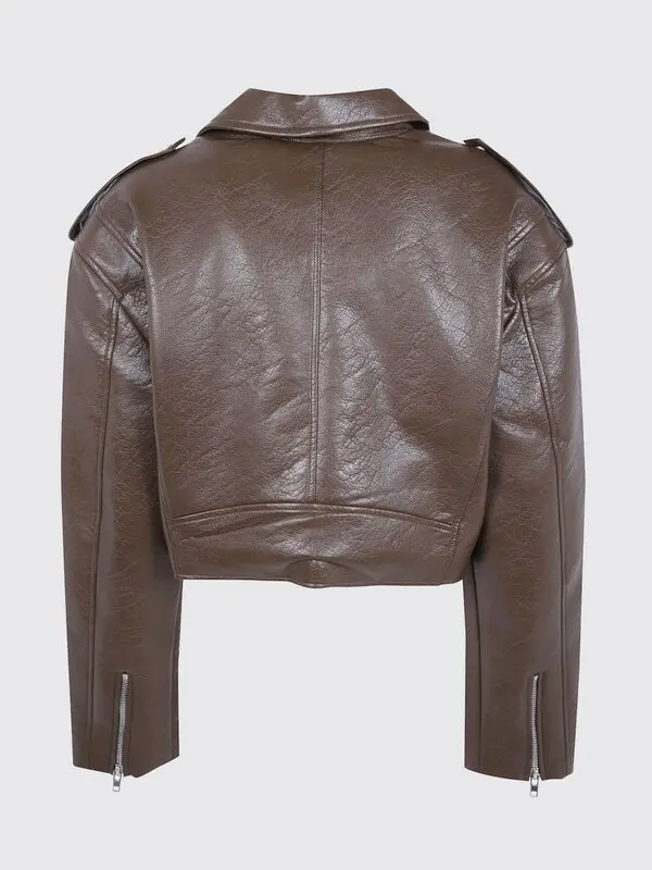 THE FRANKIE SHOP Daphne Faux Leather Biker Jacket With Asymmetric Zip