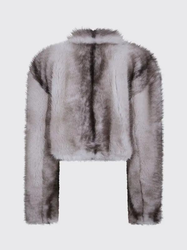 Sportmax Short Faux-fur Coat With Lapel Collar And Concealed Fastening