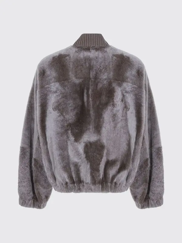 Brunello Cucinelli Short Relaxed-fit Fur Bomber Jacket With Dropped Shoulders