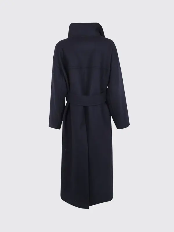 JOSEPH Hooded Virgin Wool Blend Robe Coat With Shawl Collar And Belt