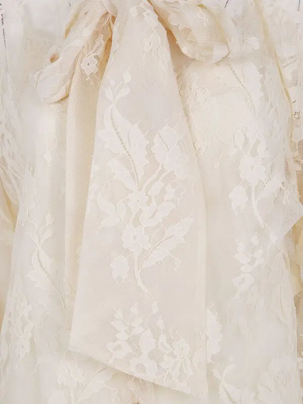 Zimmermann Lace Shirt With Pussy Bow