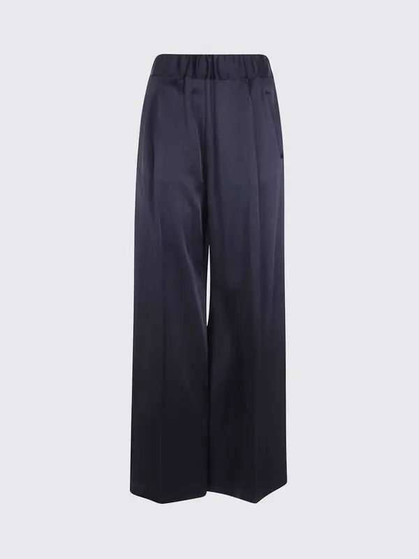 SEMICOUTURE High-waisted Satin Palazzo Trousers With Elasticated Waist