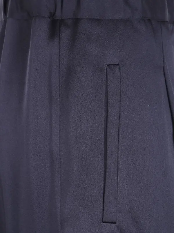 SEMICOUTURE High-waisted Satin Palazzo Trousers With Elasticated Waist