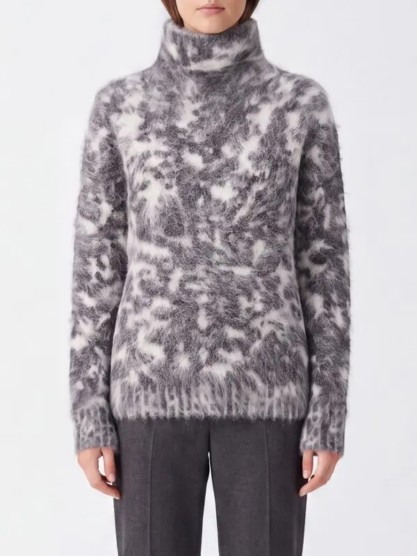 JOSEPH Abstract Pattern Alpaca Blend Turtleneck Jumper