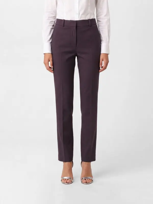 JOSEPH High-waisted Slim Fit Chino Trousers In Cotton And Viscose Blend