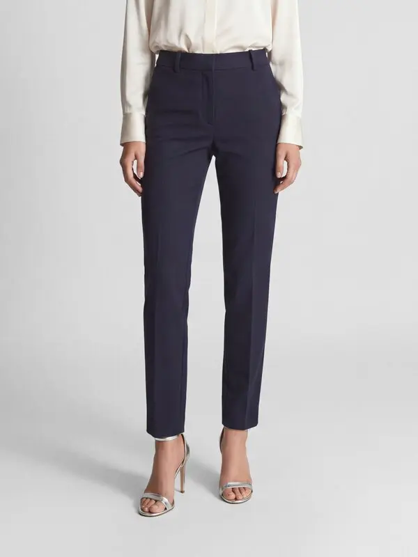 JOSEPH Mid-rise Skinny Trousers In Cotton And Viscose Blend - Black