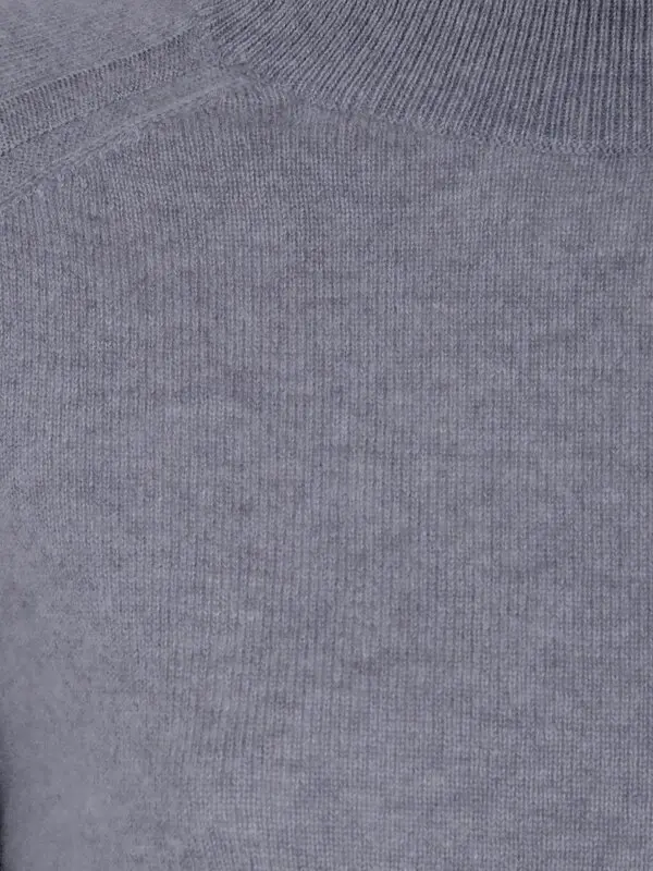 JOSEPH 100% Cashmere Turtleneck Jumper With Long Sleeves And Ribbed Trims - Grey