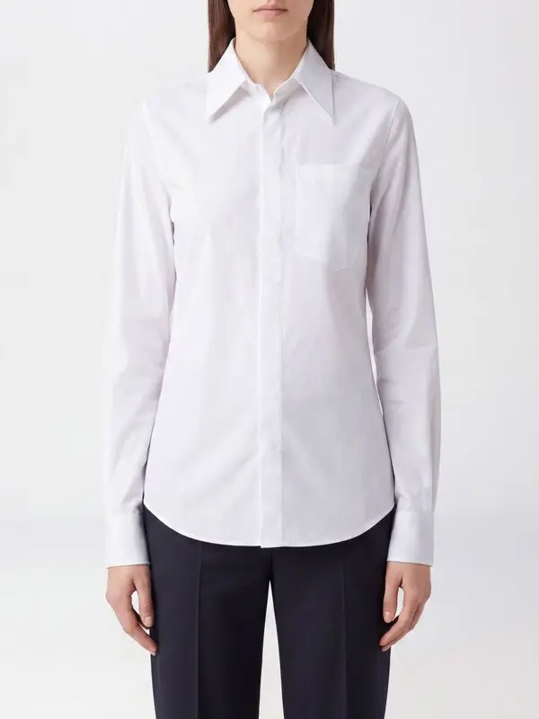 MAISON MARGIELA Slim Fit Cotton Poplin Shirt With Patch Pocket - White
