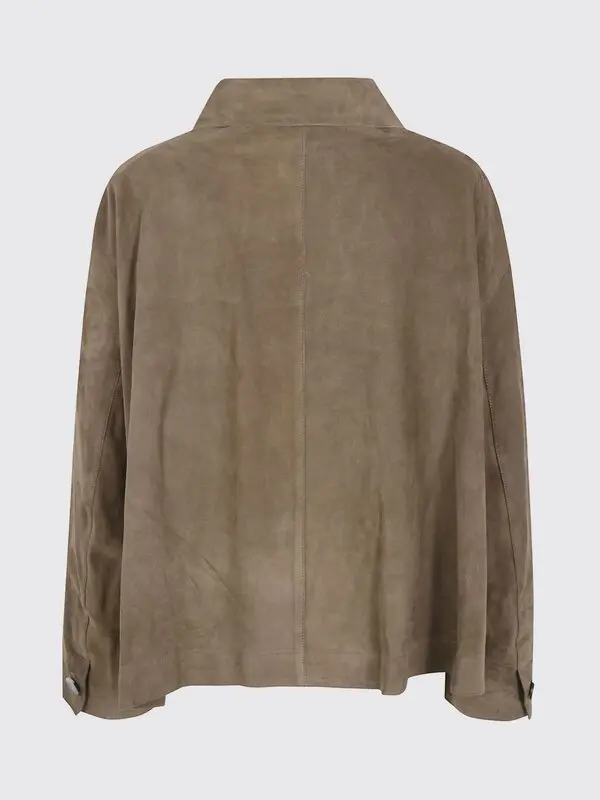 JOSEPH Suede Leather Shirt Jacket With Patch Pockets And Dropped Shoulders