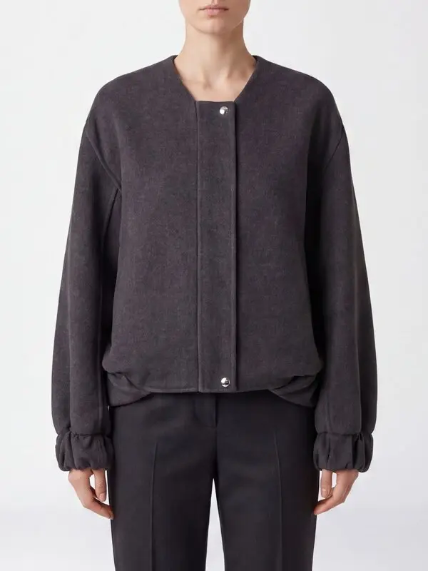 Khaite Cordan Relaxed Fit Wool Bomber Jacket - Green