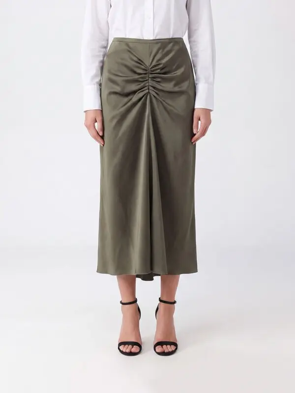 Victoria Beckham High-waisted Ruched Midi Pencil Skirt - Green