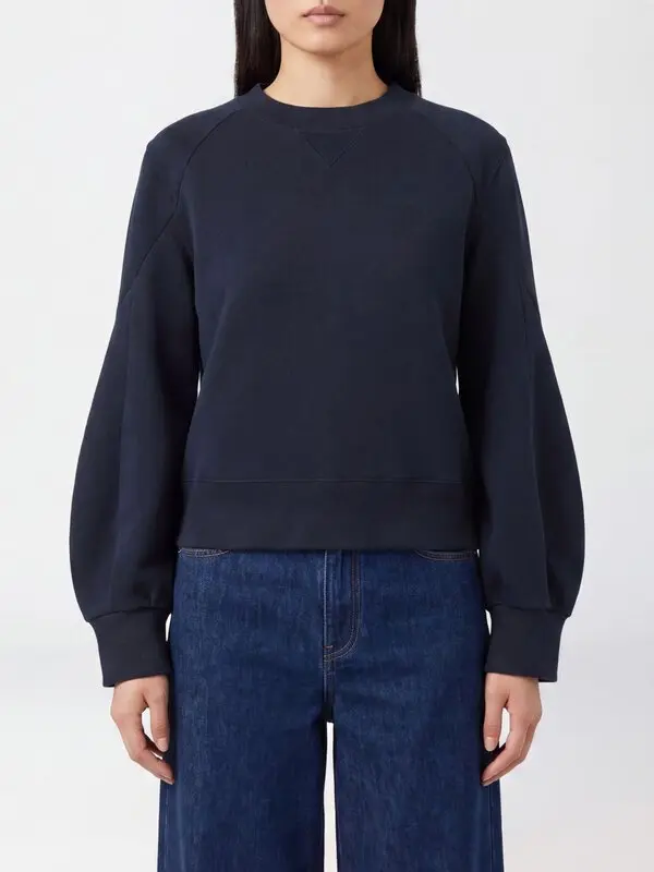 Sacai Crewneck Cotton-blend Sweatshirt - Black