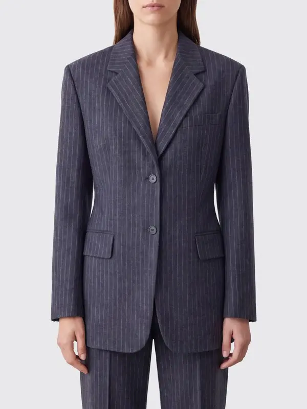 Filippa K Pinstriped Single-breasted Slim Fit Blazer In A Wool Blend - Grey