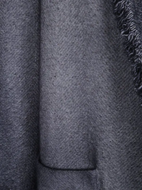 Avant Toi Virgin Wool-blend Coat With Shawl Collar And Fringed Hem
