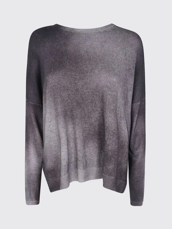 Avant Toi Pure Cashmere Crewneck Jumper With Abstract Pattern And Dropped Shoulders
